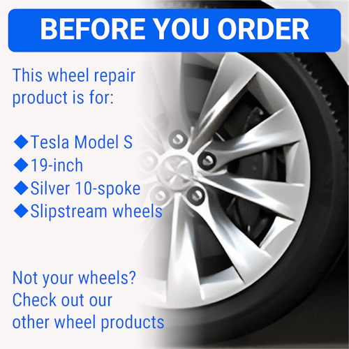 Tesla Wheel Curb Rash Repair Kit for Model S 19-inch Silver Slipstream ...